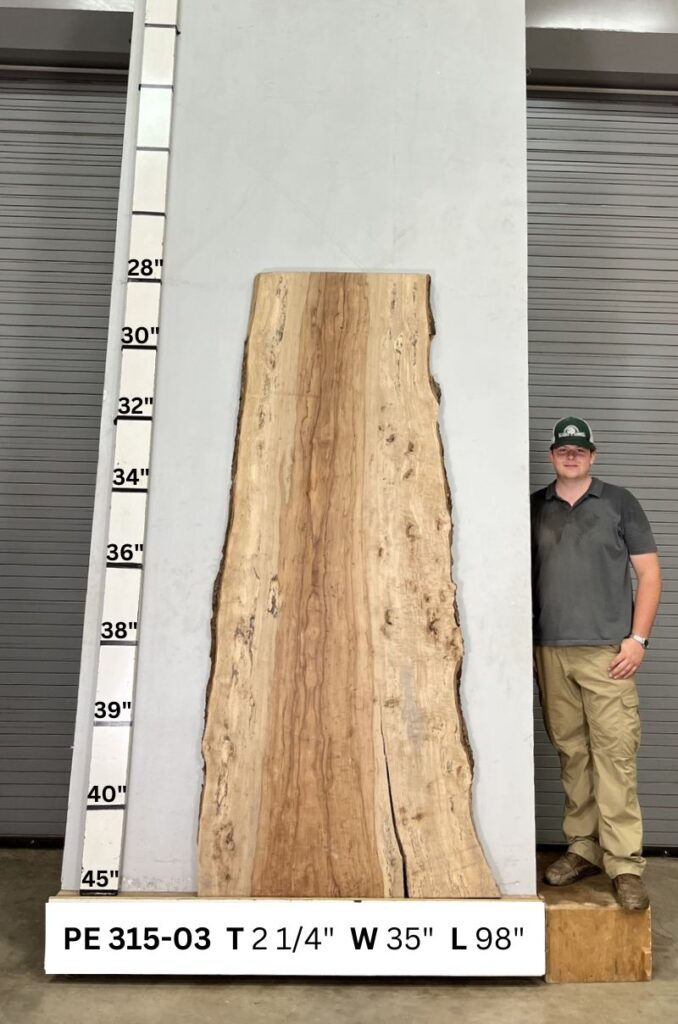 Live Edge Pecan Wood Slab PE 315-03 | Berdoll Sawmill