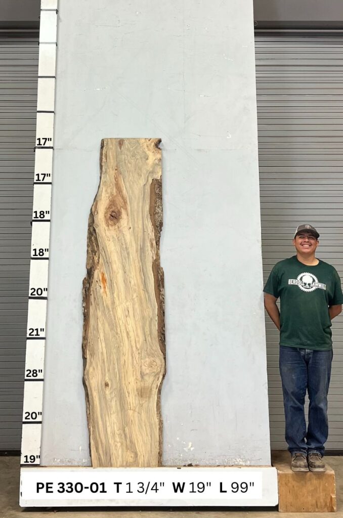 Live Edge Pecan Slab PE 330-01 | Berdoll Sawmill