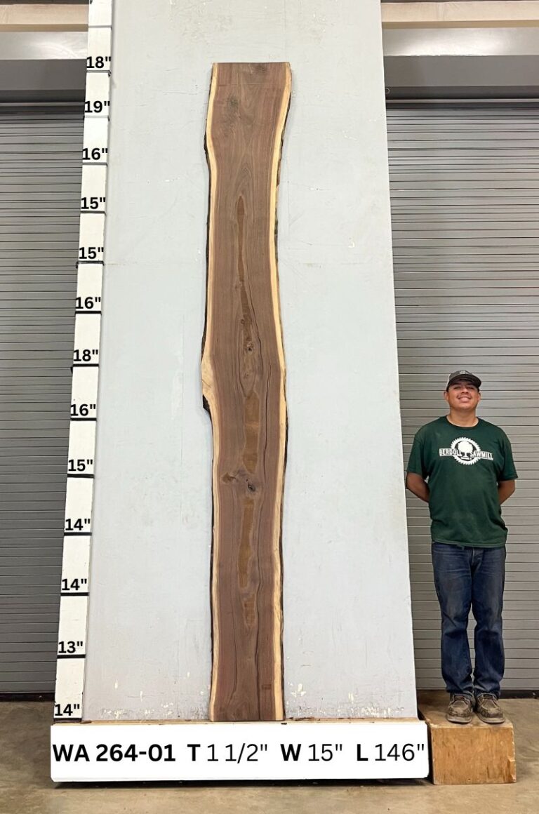 Live Edge Walnut Wood Slab WA 264-01 | Berdoll Sawmill