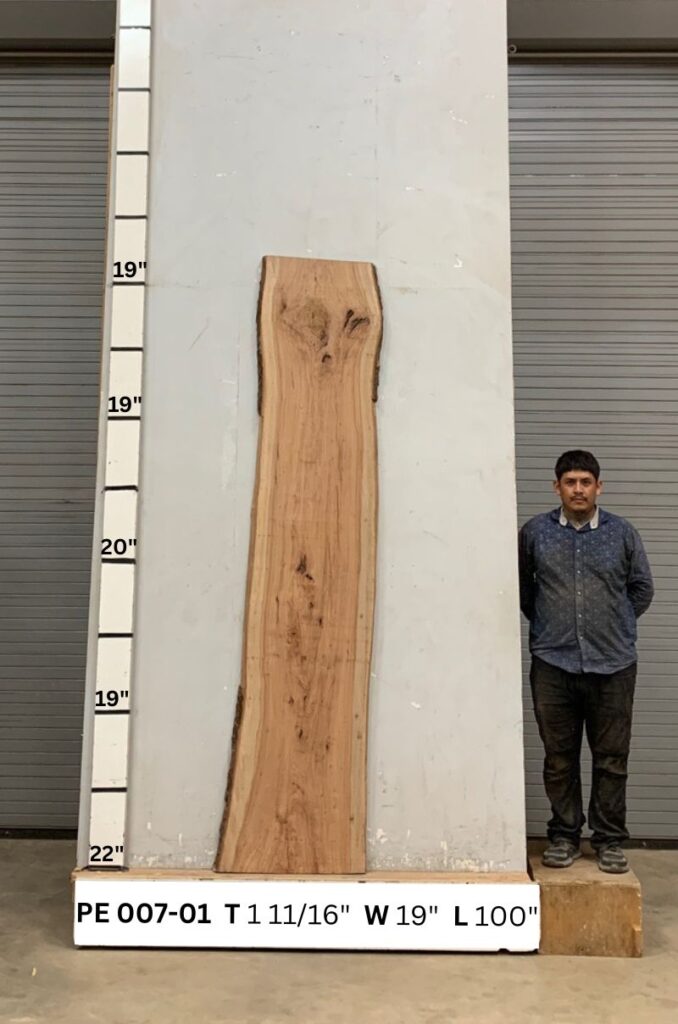 Live Edge Pecan Wood Slab PE 007-01 | Berdoll Sawmill