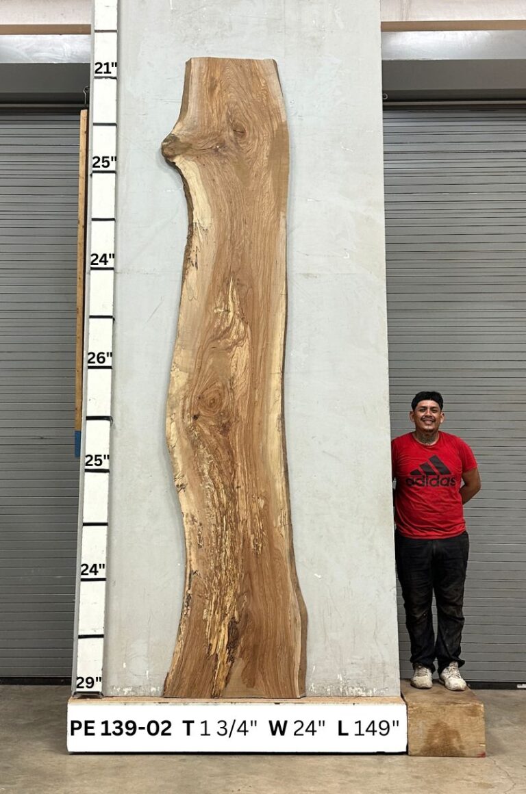 Live Edge Pecan Wood Slab PE 139-02 | Berdoll Sawmill