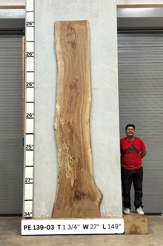 Live Edge Pecan Wood Slab PE 139-03 | Berdoll Sawmill